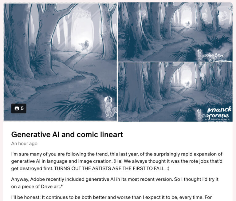 Generative AI and comic lineart - DRIVE™
